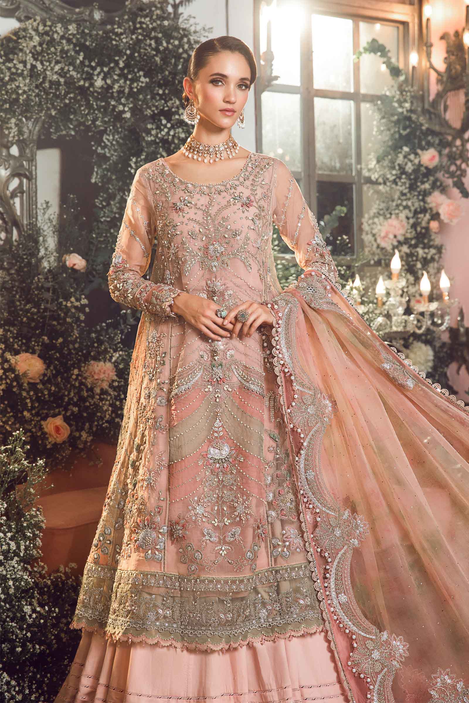 Unstitched MBROIDERED | Pastel Pink BD-2706– Designer Bazar PK