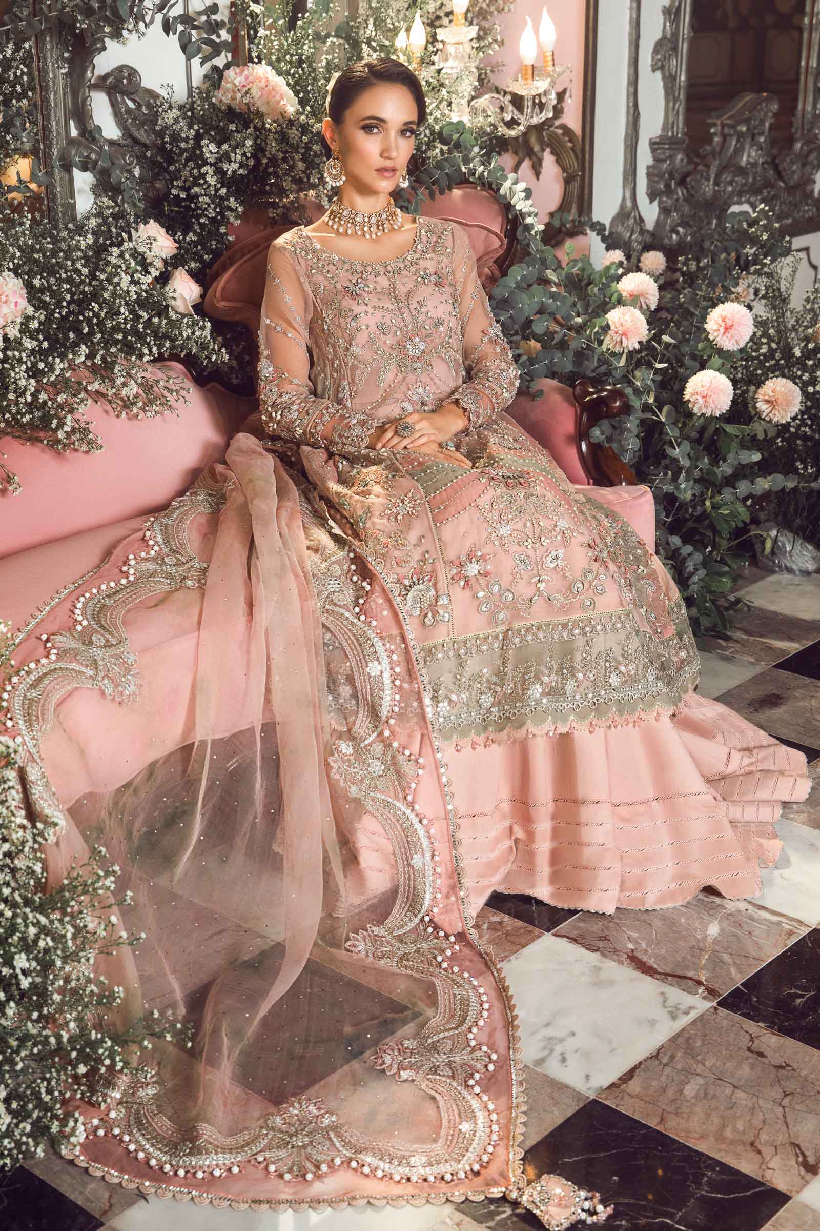 Unstitched MBROIDERED | Pastel Pink BD-2706– Designer Bazar PK