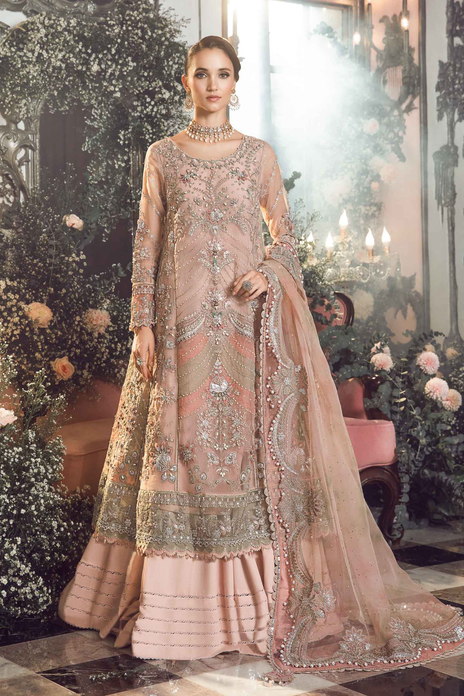 Unstitched MBROIDERED | Pastel Pink BD-2706– Designer Bazar PK