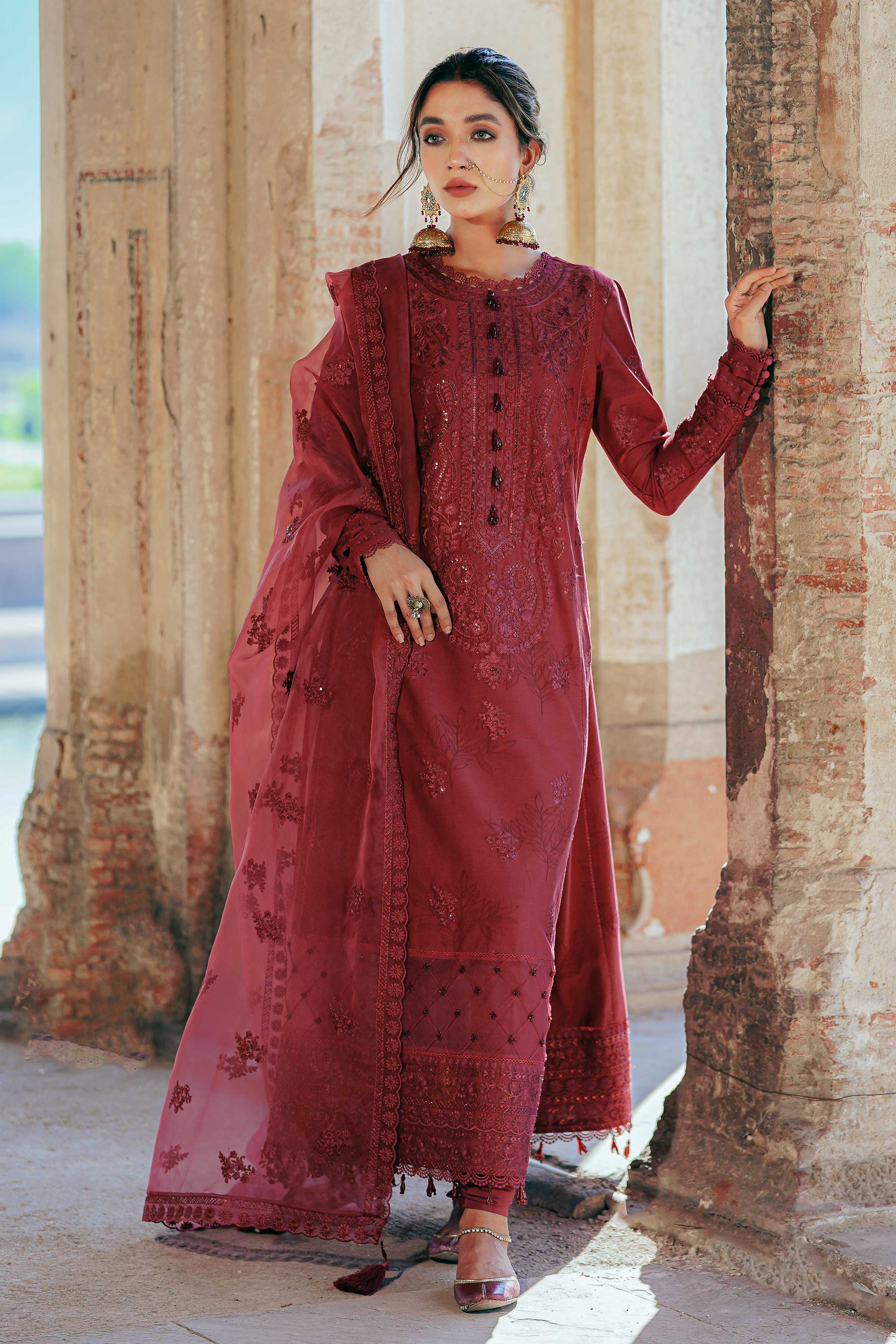 D-02 Scarlet Maroon– Designer Bazar PK